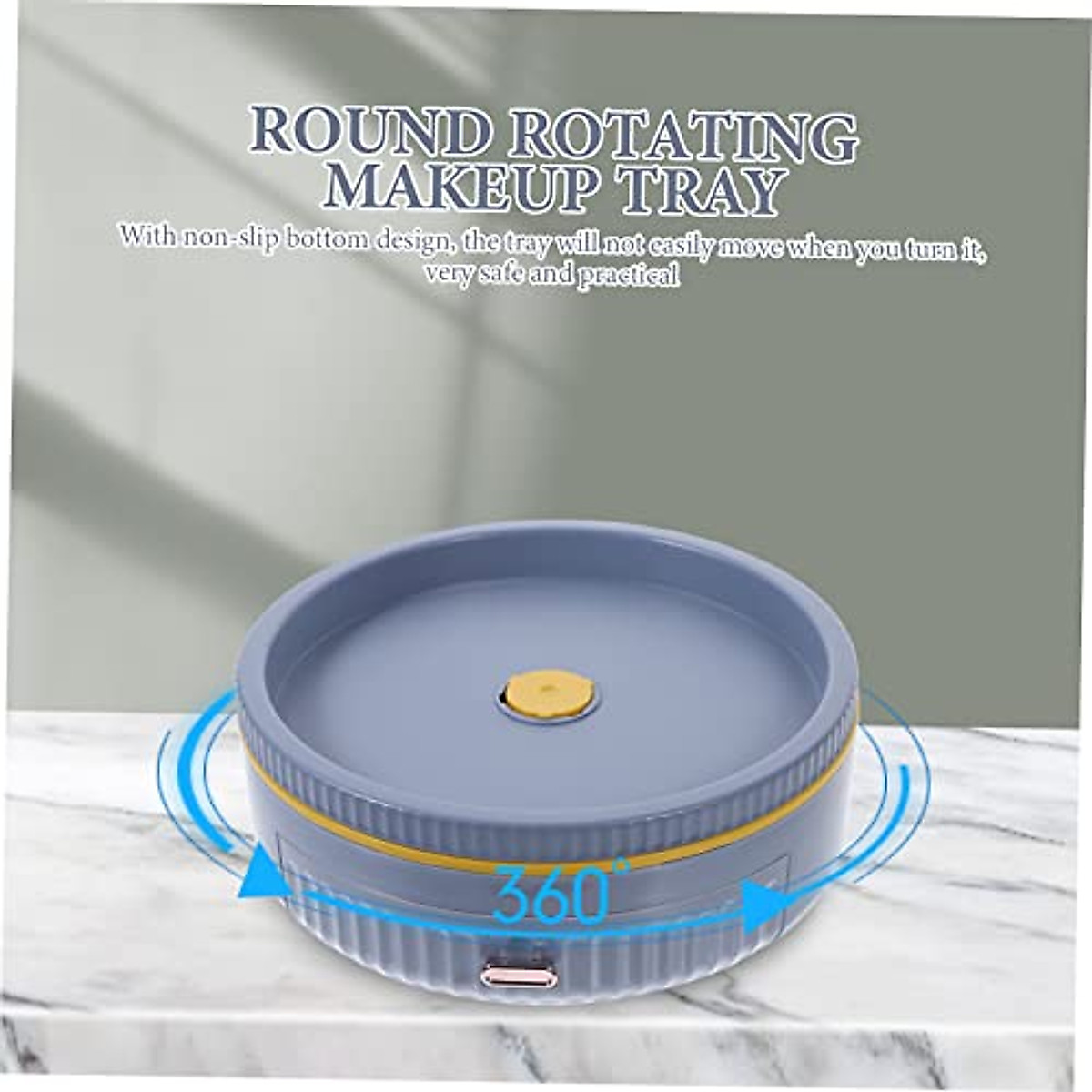 Zerodeko Rotating Spice Rack 2 Tier Rack Makeup Holder Storage Container Rotating Condiment Tray Rack Holder Kitchen Holder Cabinet Organizer Dish Storage Shelf to Rotate Lipstick pp Round