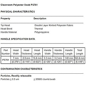 Ci Kyan 100pcs 6.45" Cleanroom Polyester Tip Long Cleaning Swabs with Flexible Paddle Head Cleaning for Optical Lens, Camera Sensors, Electronics, Groove Space and Hard-to-Reach Area CK-PS761B