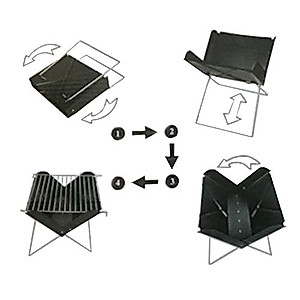 Mini Tabletop Charcoal Grills, Portable BBQ,Fire Pit Bowl, Foldable Heavy Duty Camping Stove, Hibachi Grill, for Indoor and Outdoor Wood Burning, Car Traveling, Backpacking and Picnic