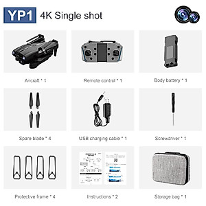 Wltoys YP1 Mini Drone 4K HD Camera Four-sided Obstacle Avoidance Air Pressure Fixed Height Professional Foldable Quadcopter Toys (4k-B-single shot)
