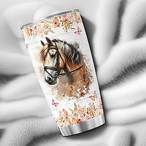 HUBUPU Horse Keep Stable, Tumbler 20 Oz With Lid And Straw, Cups, Horse Gifts