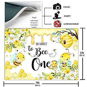 Avezano So Sweet to Bee One Party Backdrop for First Bee-Day Bee 1st Birthday Party Decorations Photography Background Bumblebee Honey Bees First Party Photoshoot (7x5ft)