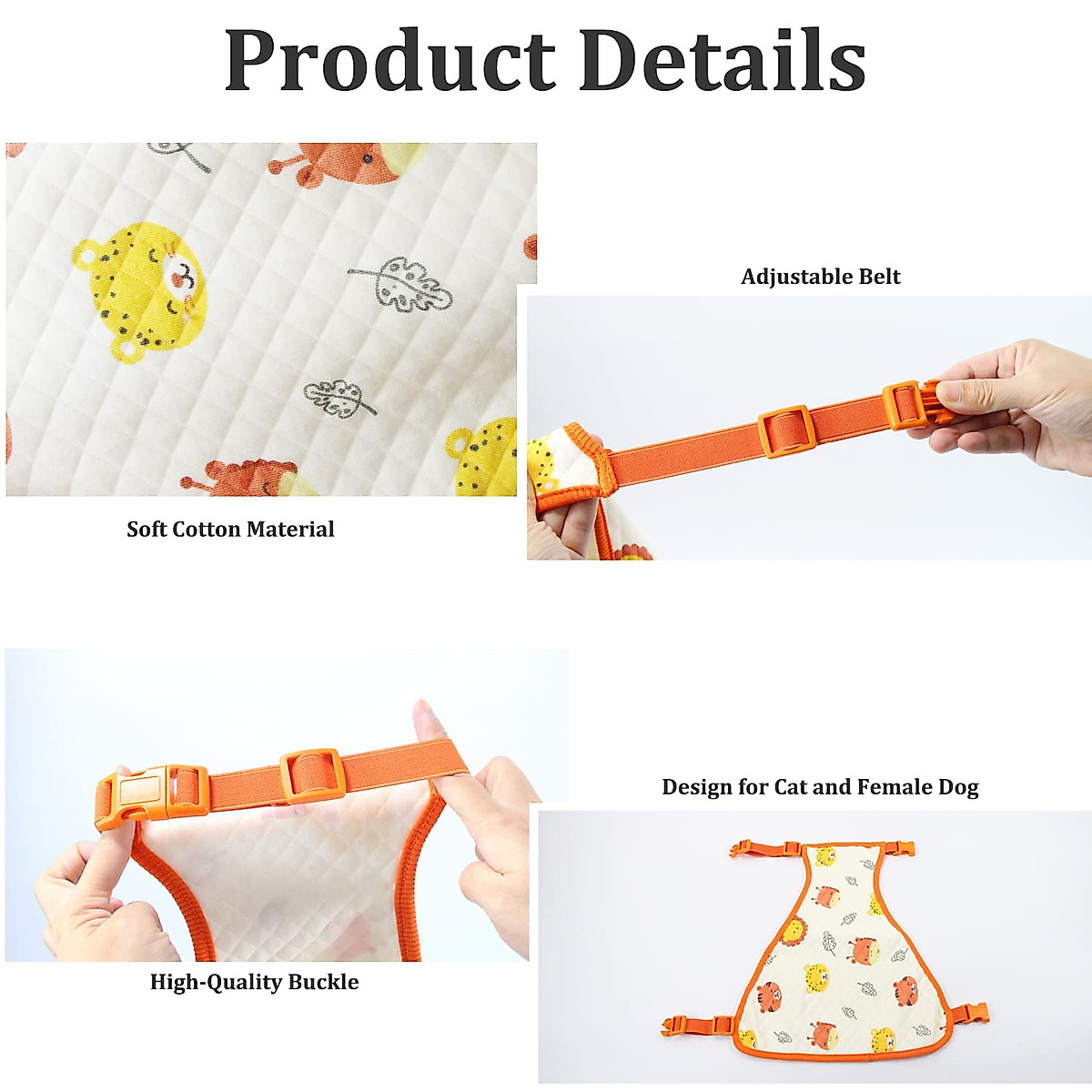 Garden Miller Dog Belly Protector, Anti Cold Clothing, Vest for Both Indoor and Outdoor Wear, Washable and Adorable Pajamas_S(Orange-Female)