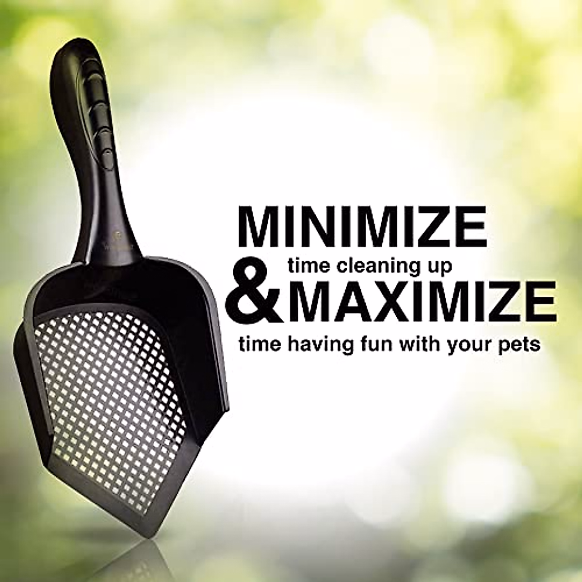 SunGrow Rabbits & Ferret Poop Scoop, Mealworm Sifter, Deep Plastic Shovel, Pointed Edge for Reaching Corners, for Cat Clumping Litter