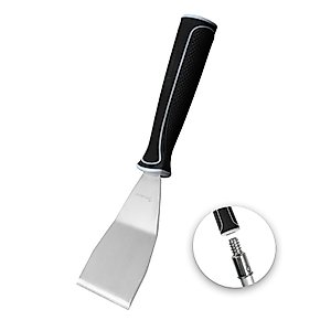 ROLLINGDOG 3 Inch Pole Scraper - Stainless Steel Bent Blade With Anti-Slip Rubber Handle, Heavy Duty Paint Remover Scraper Tool