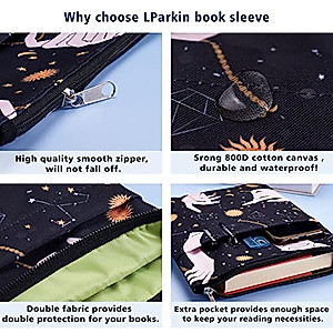 Book Sleeve Sun Constellations, Book Covers for Paperbacks, Washable Fabric, Book Sleeves with Zipper, Medium 11 Inch X 8.7 Inch Book Lover Gifts