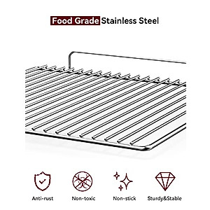 Cooling Rack for Baking and Cooking, Stainless Steel Wire Baking Oven Rack, Sturdy Oven Safe Baking Rack, 17.7"L*14.17"W Fits Chicken Wing, Jelly Roll, Cookies (Compatible with Dalxo Wall Oven)