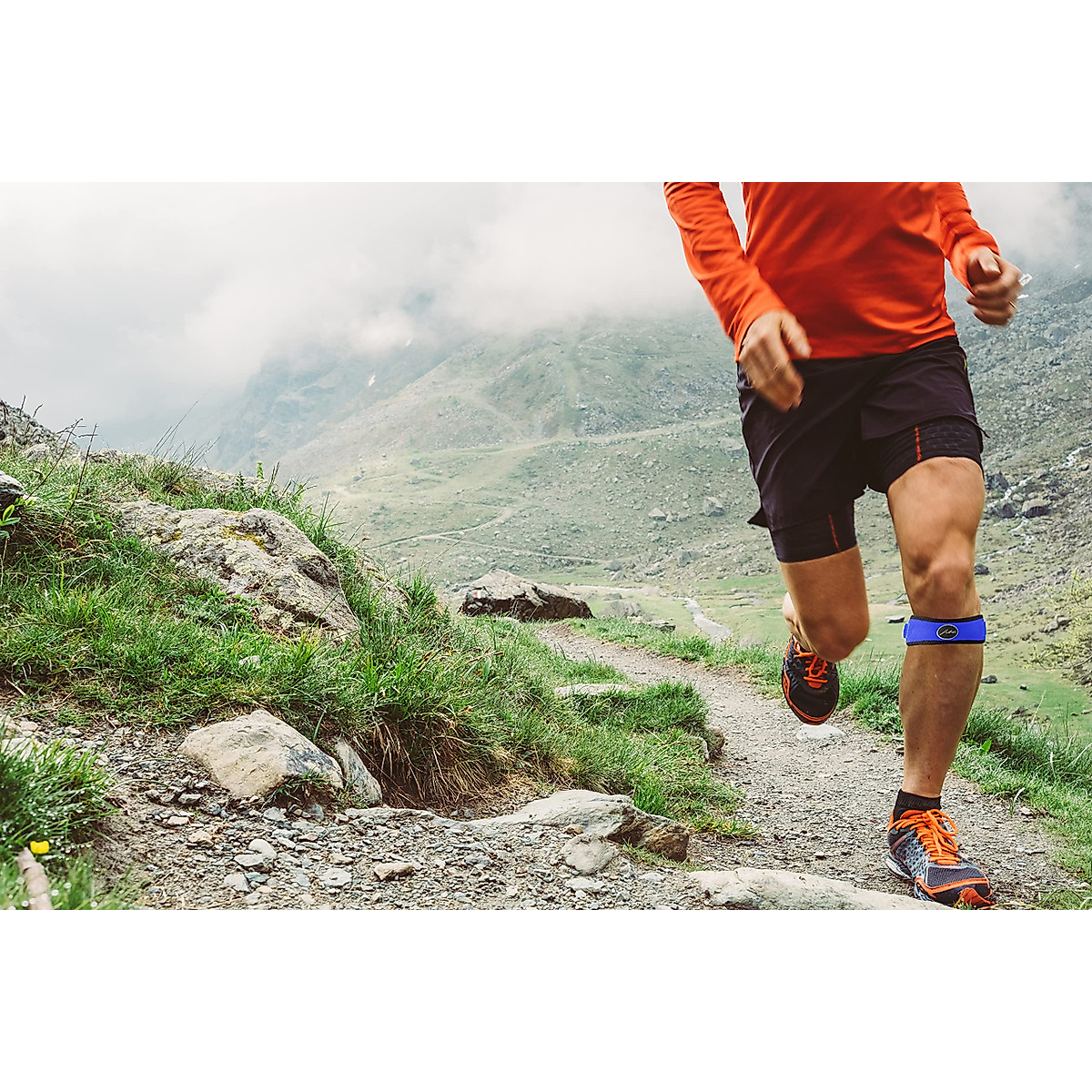 Doctor Developed Patella Tendon Strap/Knee Strap/Brace and Handbook — for Patellar Tendonitis (Jumper’s Knee), Pfps (Runner’s Knee), ITBS, Chondromalacia, Patellar Tracking (Blue, Single)