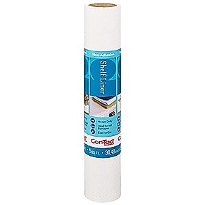 Con-Tact Brand Simple Elegance Textured Non-Adhesive Durable Shelf and Drawer Liner, 12" x 5', White Diamonds, 6 Rolls
