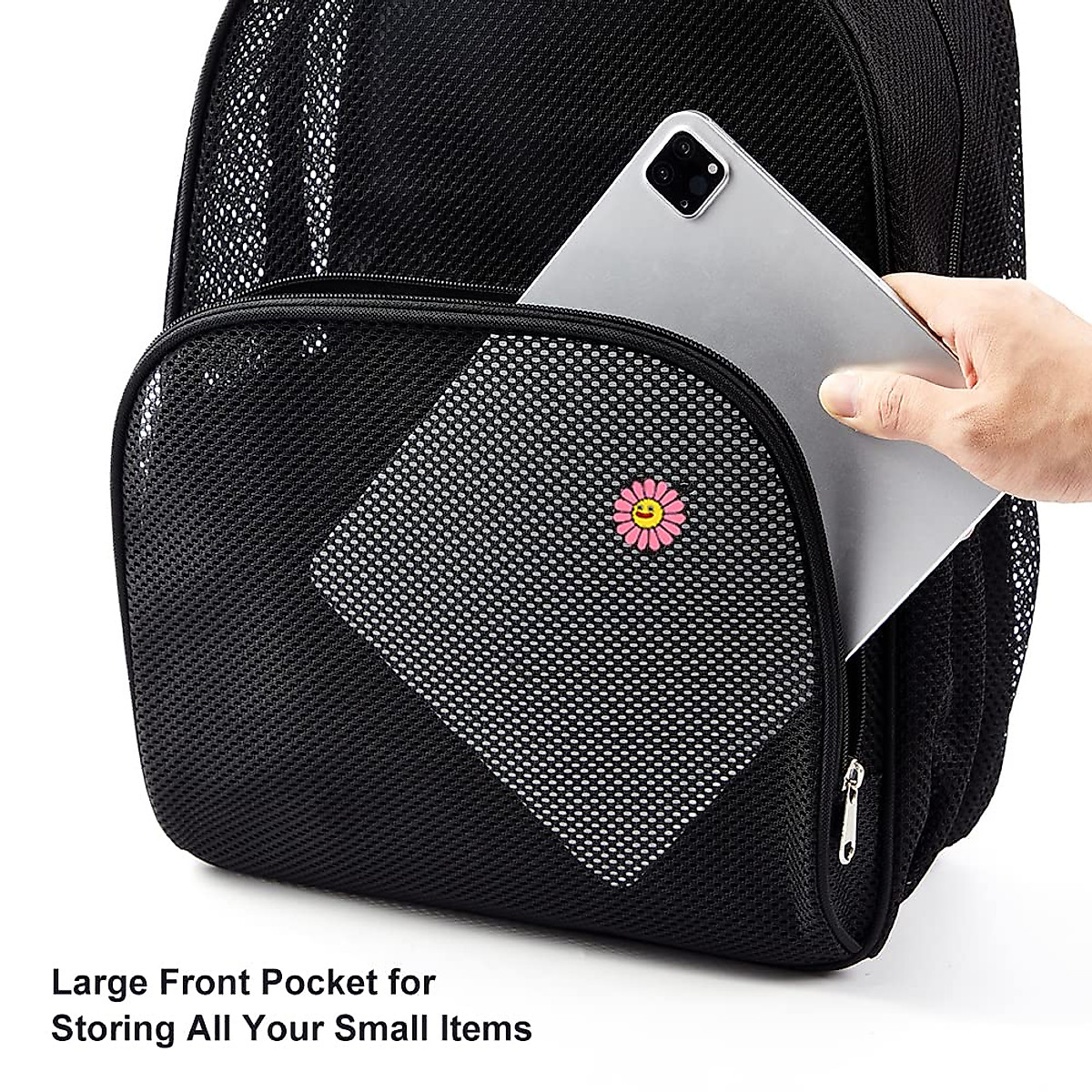 COVAX Heavy Duty Mesh Backpack, See Through College Student Backpack