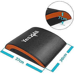 Yes4All Ab Mat For Sit Up 15"" Situps Pad Thick Workout Mat Comfortable for Abdominal Exercises, Crunches, Push-Ups, Core Training, Lower Back Support and Stretches Ab Muscles