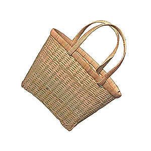 Cabilock Toy Containers Rattan Woven Flower Basket with Handle Picnic Sundries Storage Basket Gift Storge Basket Woven Hanging Wall Mounted Basket Rustic Home Décor Snack Gift Baskets