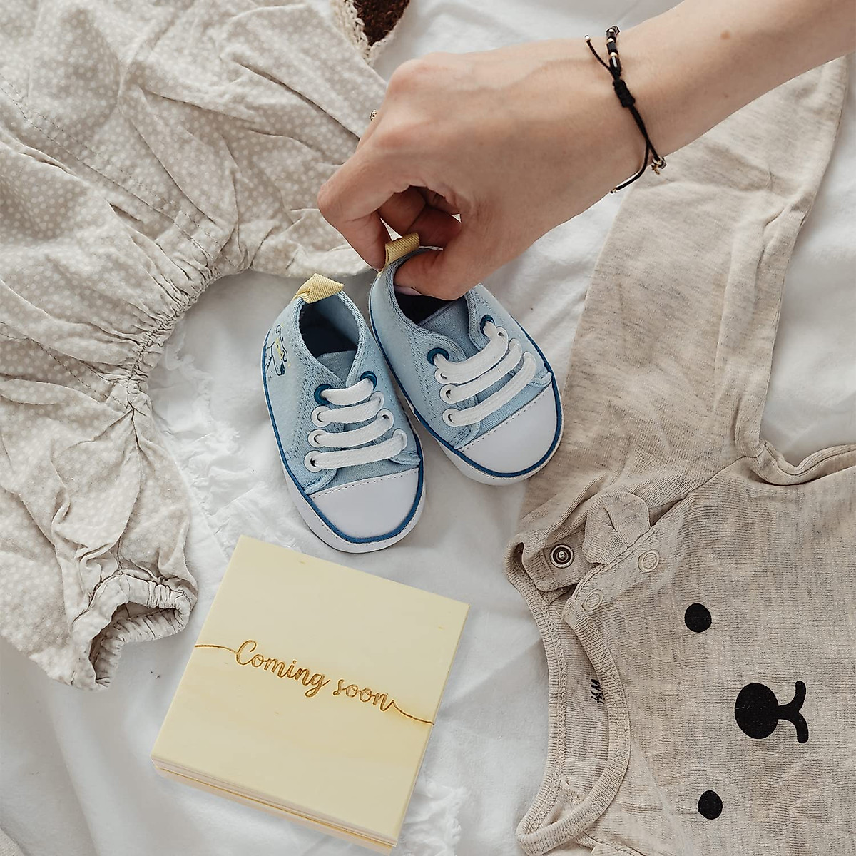 HAMUIERS Pregnancy Announcement for Grandparents, Grandparents Baby Announcement Ideas Sonogram Picture Frame Wooden Keepsake Box, First Time Grandparents Gift