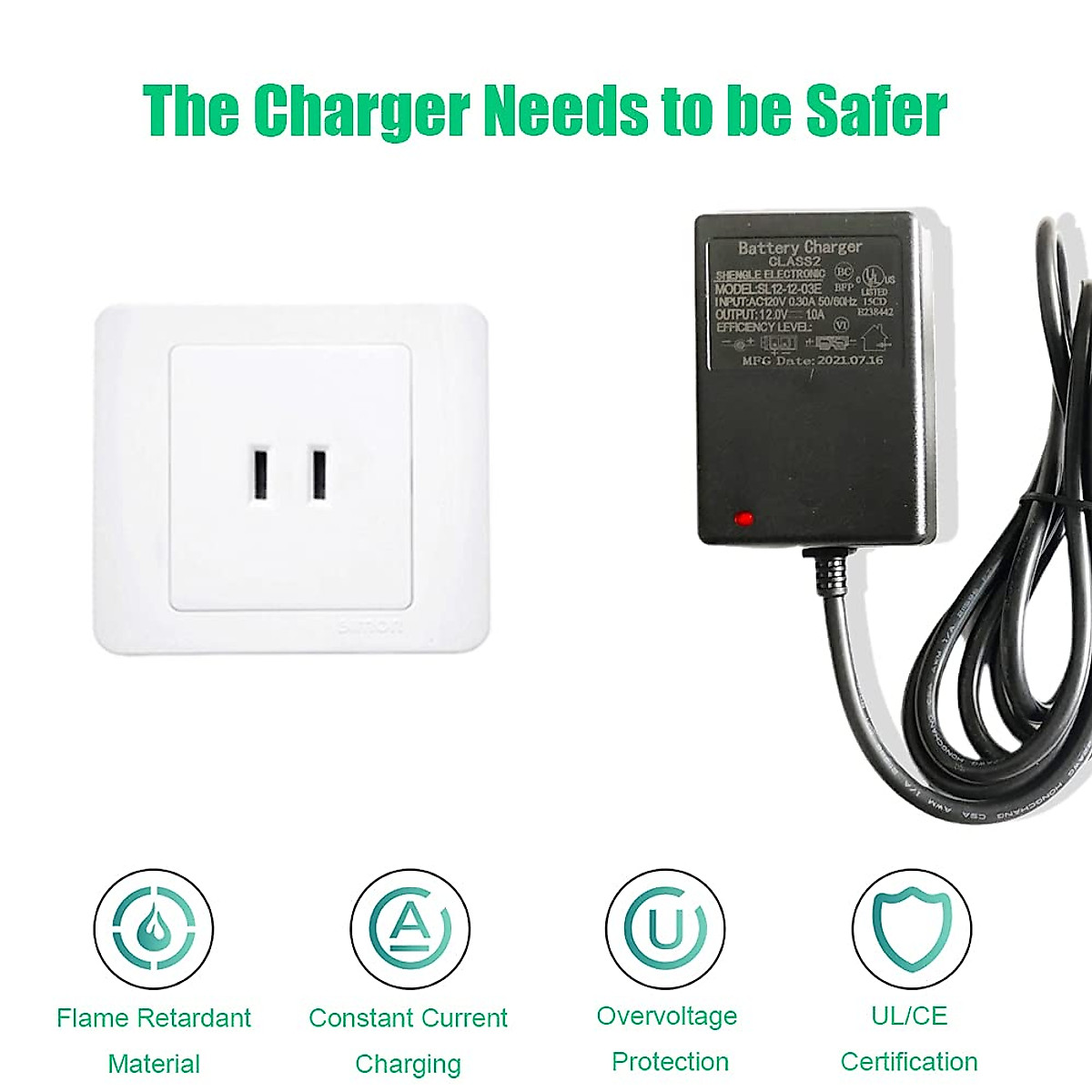 12 Volt Battery Charger for Kids Powered Ride On Car, 12V Charger for Motion Trendz Megatredz Yamaha Raptor 700R ATV Toyota FJ Cruiser Children Electric Ride-On B Plug Power Supply Adapter