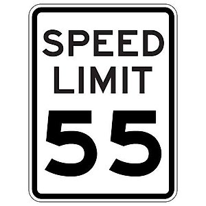 New Metal Sign Aluminum Sign R2 1 55 MPH Speed Limit H.I.P. Signs for Outdoor & Indoor 12" x 8"