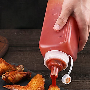 DOITOOL 2pcs Squeeze Sauce Bottle Cooking Squeeze Bottle Squeeze Squirt Bottle Sauce Squirt Bottles Sauce Squeeze Bottles Honey Squeeze Bottle Mustard Bottle or Travel Liquid Syrup White