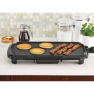 Mainstays Dishwasher-Safe Black 20" Griddle with Adjustable Temperature Control