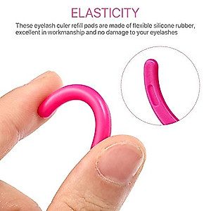 80 Pieces Eyelash Curler Refills Pads Soft Curler Replacement Refills Pads for Universal Eyelash Curler (Rose Red, Purple, Pink and Dark Rose Red)