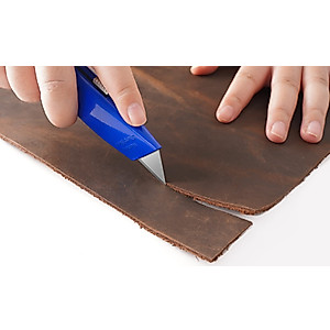 DIYSELF 1 Pack Box Cutter Retractable Heavy Duty with 10 Blades, Razor Blades Utility Knife for Cardboard, Carton, Boxes, Cutter Knife, Exacto Knife Box Knife (Blue)