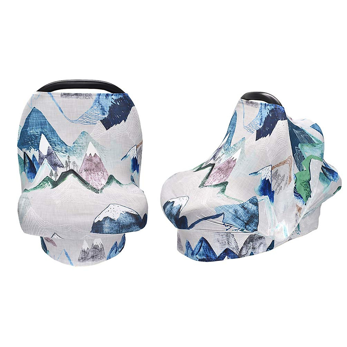 Canopy Cover Breathable Mountain Background Baby Stroller Carseat Cover Shopping Cart Scarf for Baby Breastfeeding