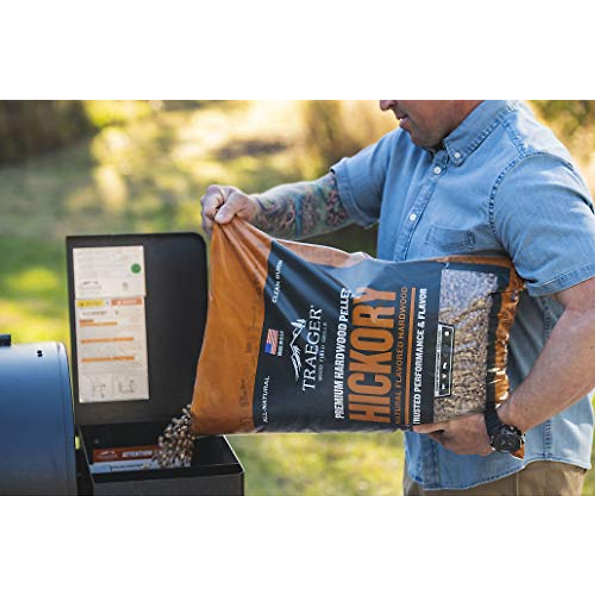 Traeger Grills Hickory 100% All-Natural Wood Pellets for Smokers and Pellet Grills, BBQ, Bake, Roast, and Grill, 20 lb. Bag
