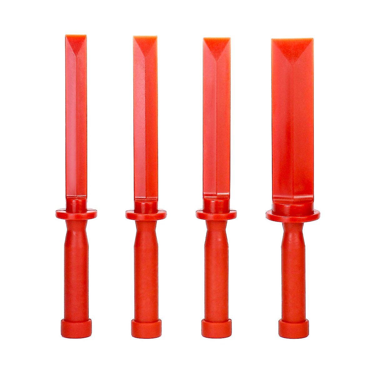 QWORK Plastic Chisel Scraper Set, 3/4", 7/8", 1", 1-1/2" Chemical Resistant Scraper Tool, No-marring Plastic Razor Scraper Remover Tool, Plastic Chisel Set for Removes Debris, Adhesives, Film, Paint