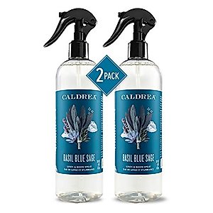 Caldrea Linen and Room Spray Air Freshener, Made with Essential Oils, Plant-Derived and Other Thoughtfully Chosen Ingredients, Basil Blue Sage, 16 Fl Oz (Pack of 2)