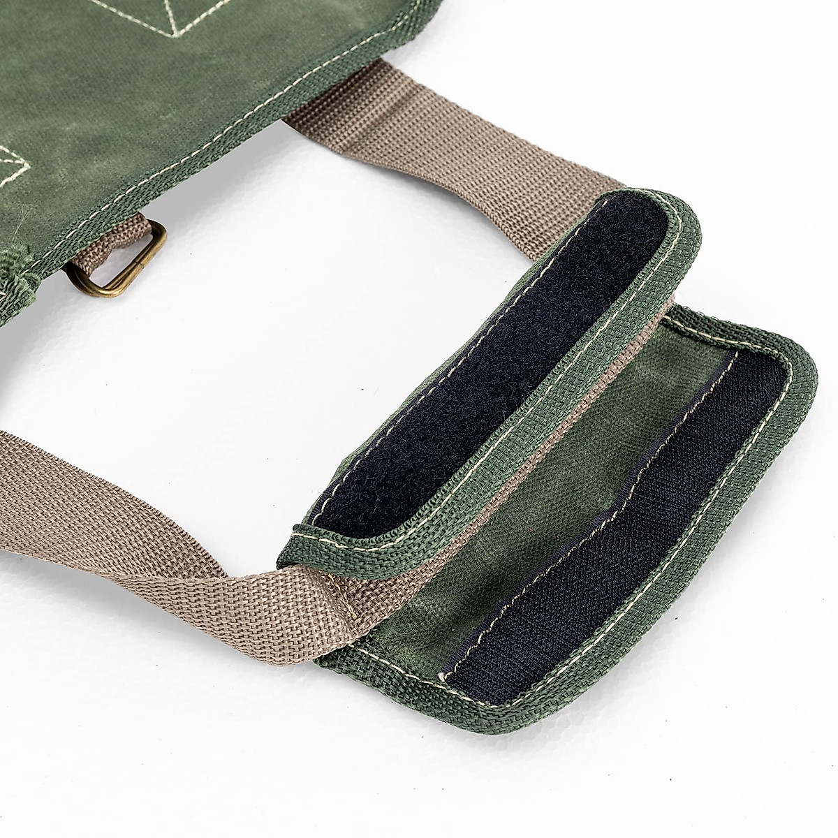 eletecpro Firewood Carrier 39x18 Inch Durable Waxed Canvas Log Carrier Heavy Duty, Fire Place Sturdy Wood Carring Bag with Handles Security Strap for Camping Indoor (Green)