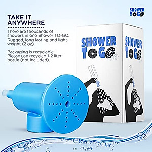 Shower to Go: Portable Camping Shower, Best Outdoor Emergency Body Cleaning Device, Multifunctional Water Sprinkler for Gardening, Pet Cleaning, Hiking, Water Bottle Shower, Very Simple Shower