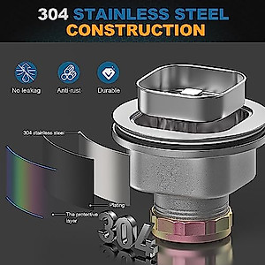 BOTEMY Pop Up Bathroom Sink Stopper Kitchen Sink Drain Strainer Assembly Kit with Stainless Steel Strainer Basket/Drain Stopper for 1.34-1.57 Inch American Standard Kitchen Sink Drains