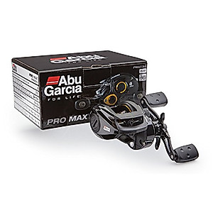 Abu Garcia PMAX3-L Pro Max Low-Profile Baitcast Fishing Reel, Left Hand,Gold,Black
