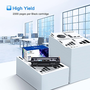 LxTek Compatible Toner Cartridge Replacement for HP 12A Q2612A Compatible with Laserjet 1012 1022 1020 1018 1022N 1010 3015 3050 3030 3052 3055 M1319F Printers (2 Black, High Yield)