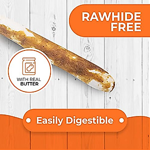 Canine Naturals Peanut Butter Chew - Rawhide Free and Dog Treats - Made from Real Peanut Butter - All-Natural and Easily Digestible - 10 Pack of 5 Inch Stick Chews
