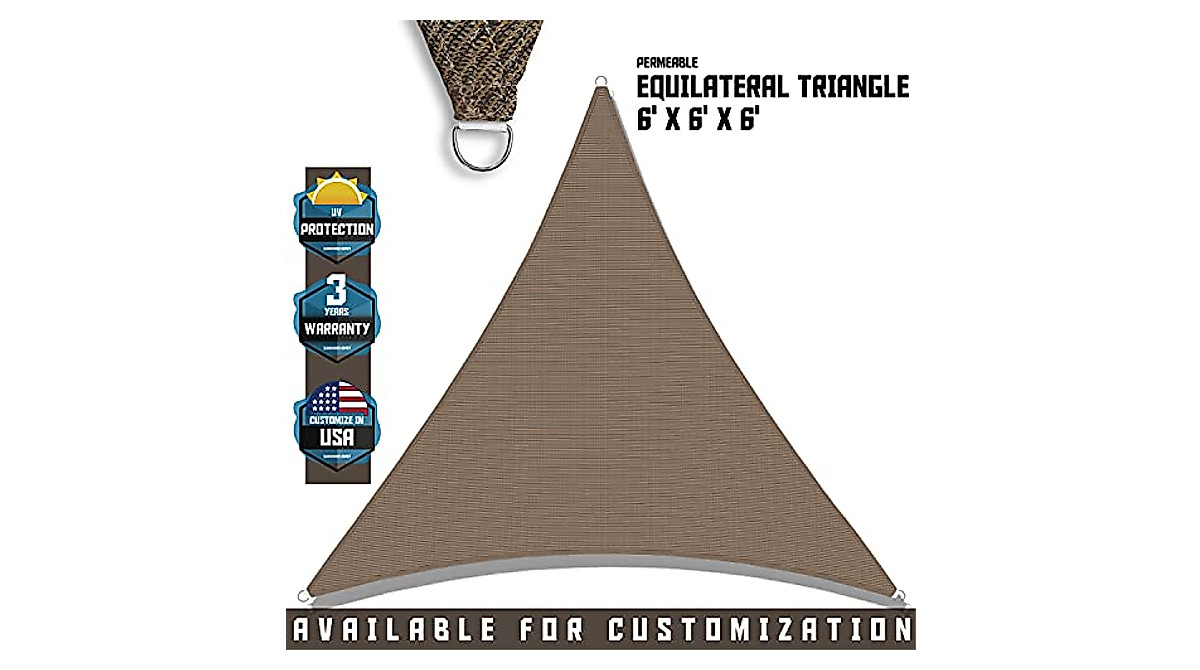 TANG 6'x6' Brown Sun Shade Sail - UV Protection Canopy
