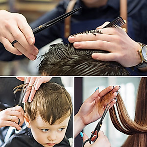 Professional Hairdressing Scissors Stainless Steel Barber Hair Cutting Scissors Straight Scissors Salon Tools for Mother Father Friends' Gifts(BLACK-01)