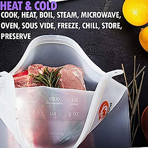 Gallon Silicone Bags Reusable Silicone Food Bag Reusable Sandwich Bags Liquid Reusable Bags Silicone Storage Bags Silicon Containers Plastic Conteiner Freezer Size Snack Lunch Sous Vide