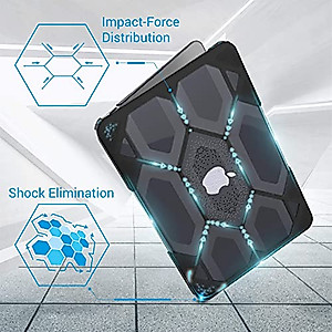 IBENZER Compatible MacBook Air 13 Inch Case A1466 A1369, Heavy Duty Protective Hard Shell Case Cover for Apple Mac Air 13 Old Version 2017 2016 2015 2014 2013 2012 2011 2010, Black, HA13CYBK