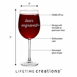 Lifetime Creations Engraved Personalized Mother of the Groom Wine Glass 19 oz - Stemmed Wine Glass Wedding Gift for Mom, Dishwasher Safe