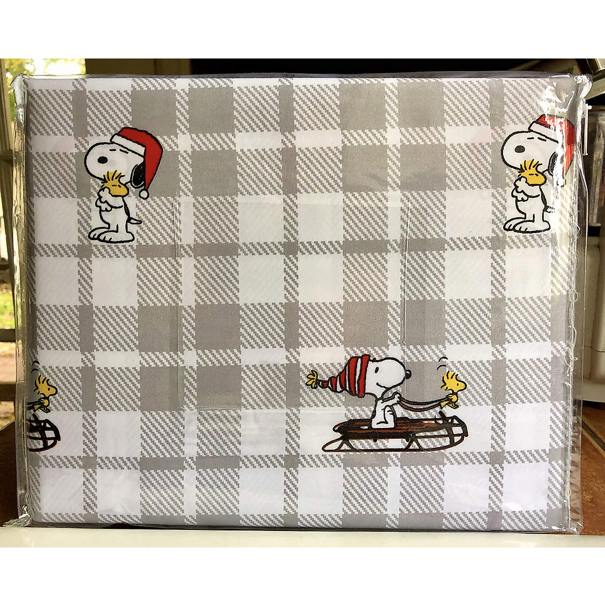 Burkshire Home Snoopy SANTA Peanuts TWIN SIZE Sheet Set (christmas holiday)