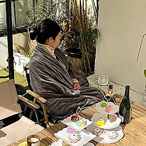 Electric Heated Blanket Throw, Super Cozy Soft Flannel 50" x 60" Heated Throw with 10 Fast Heating Levels & 2/4/6/8 Hours Auto Off, Machine Washable, Home Office Use