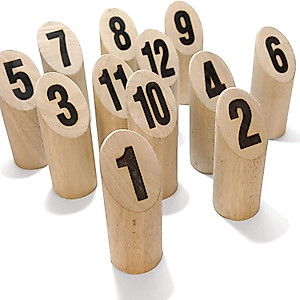 Yard Games Scatter Number Block Tossing Game with Durable Carrying Case and Heat Burned-in Numbers