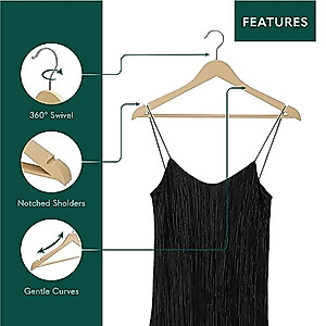 Simply Green ECO-Friendly 10 Pack Hangers Made from Recycled Materials. Thin, Light and Durable. Gentle Curves for Wrinkle Prevention, Holds up to 10.5 lbs, 360-Degree Rotating Hook