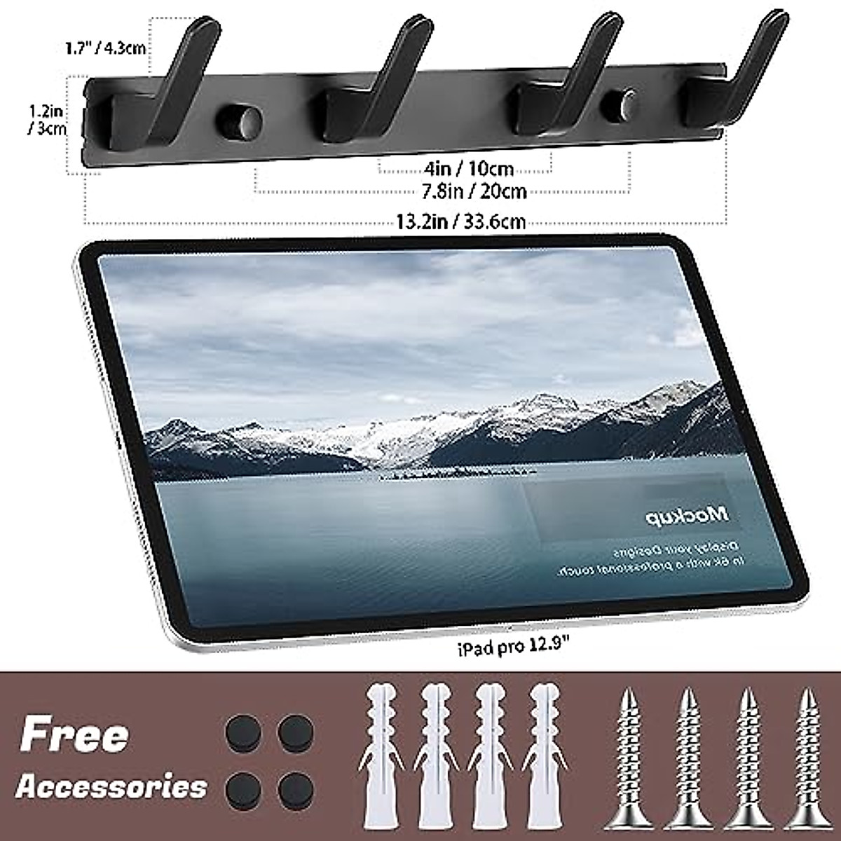 mtisdod Coat Rack Wall Mount Coat Hooks Wall Mounted Black Wall Hooks for Hanging Coat Hanger Wall Coat Rack with Hooks Towel Hooks for Bathrooms Space Saving Aluminum (2 Pack)