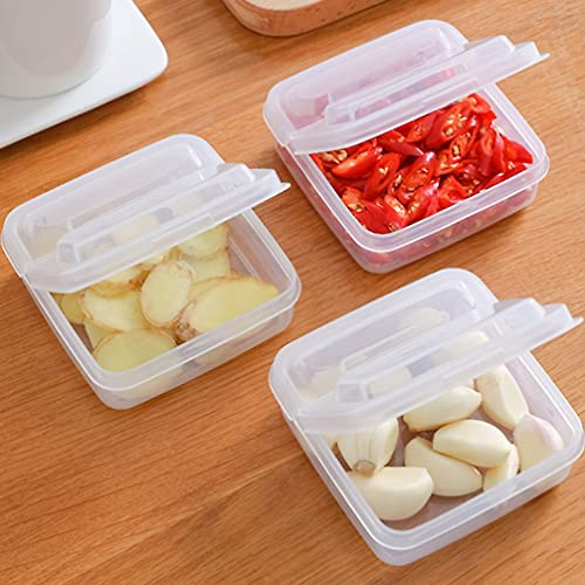 Cabilock 2 Pcs Fridge Storage Containers Cheese Butter Saver Refrigerator Produce Organizer Bins Fresh Vegetable Fruit Storage Box Food Keeper Tray Case for Home Fridge Kitchen