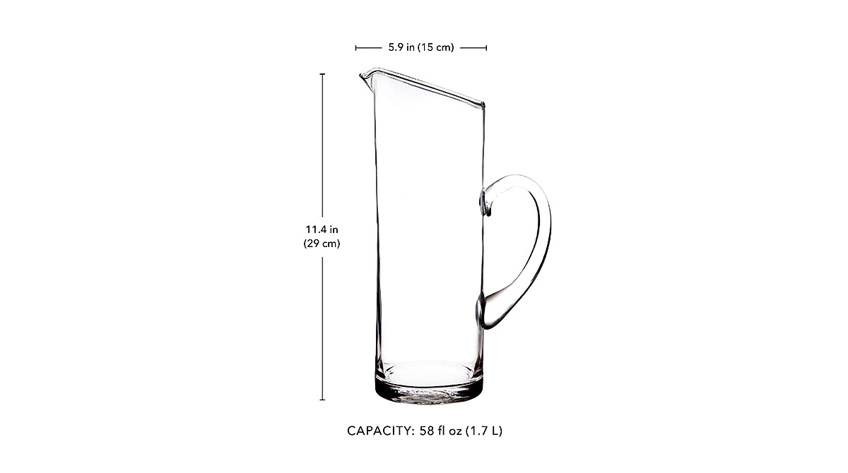 Elegant Glass Water Pitcher – 58 oz Serving Carafe