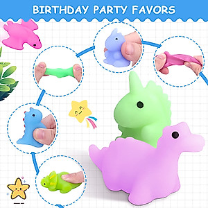 POKONBOY 30pcs Squishies Mochi Squishy Toys, Mini Dinosaur Unicorn Squishy Stress Relief Toys Party Favors for Kids Classroom Prizes Easter Basket Stuffers for Boys and Girls Age 3+