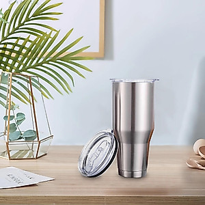 30oz Tumbler Cups Replacement Lids Compatible with YETI Rambler and More, Spill Proof Covers, Straw Friendly (Double Hole), 4 Count (Pack of 1)