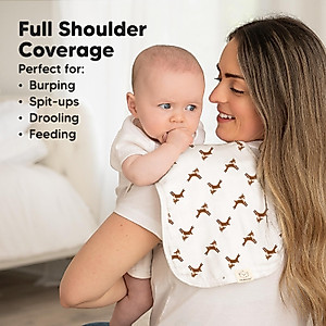 5-Pack Muslin Burp Cloths Baby Boy, Girl - Very Absorbent Baby Burp Cloth Rags, 8-Layers Viscose Derived from Bamboo Cotton Muslin Towel, Super Soft Spit Up Rags, No Shrink Washcloths (KeaFriends)