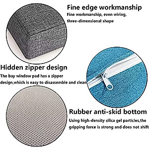 Custom Bench Cushion,Personalized Size Bench Pad with Non-Slip Bottom,Indoor/Outdoor Thickened Foam Furniture Cushions for Garden Patio Bench Swing ,Bay Window Seat Pads,Washable Sofa Cushion