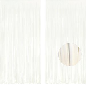 White Party Streamers Decoration - GREATRIL Foil Fringe Backdrop for Daisy Groovy Birthdays/Anniversary/Graduations/Bridal Shower/Cocktail/Prom/Gala - 3.2ft X 8.2ft - 2 Packs